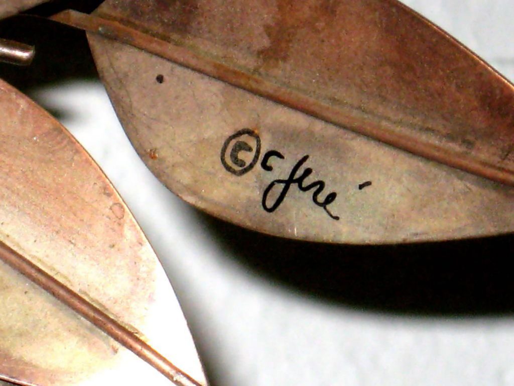 The Curtis Jere C Jeré signature, this one on a 1970s Tree branch made ...