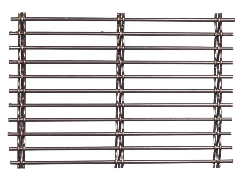 Rigid lateral bar mesh in Double Stone Steel PVD colored stainless ...