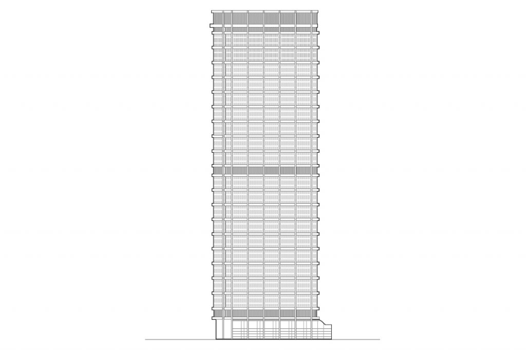 Elevation of the U.S Steel Tower. The US Steel building is 841 ft high ...
